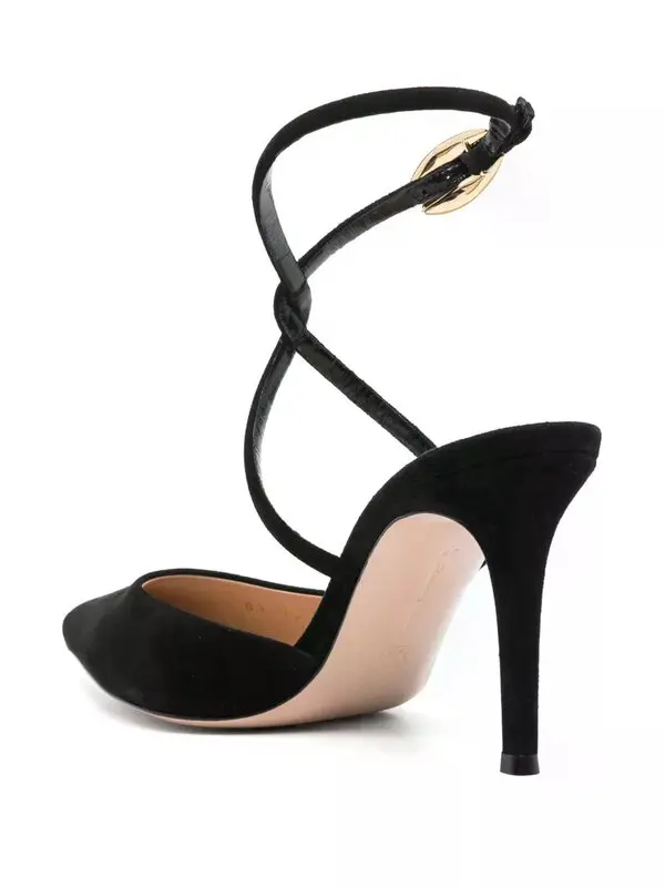 GIANVITO ROSSI Suede Pumps With Ankle Strap