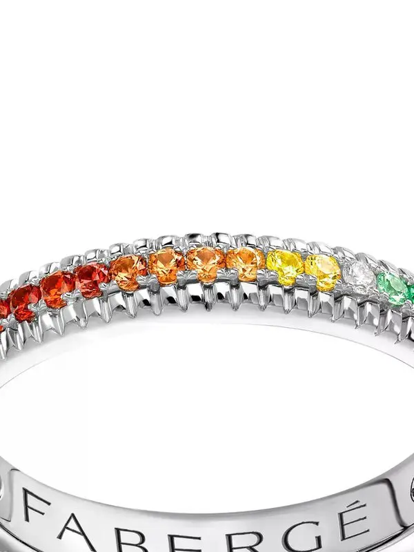 Faberge 18kt White Gold Colour Of Love Multi-stone Ring - Silver