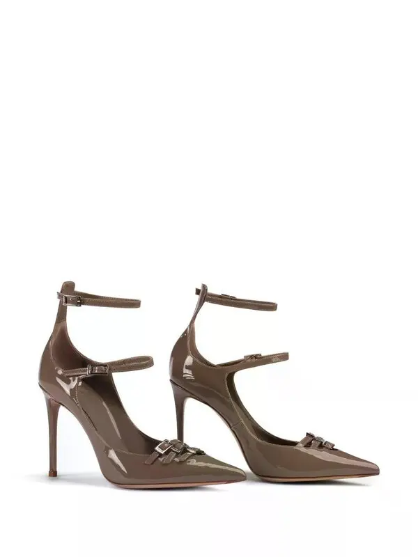 LE SILLA Morgana 120mm Patent Leather Pumps - Brown