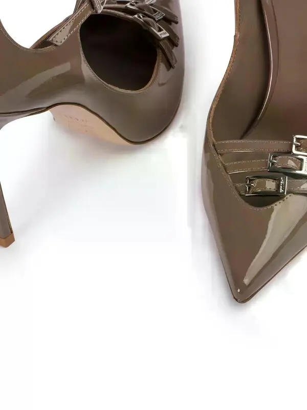 LE SILLA Morgana 120mm Patent Leather Pumps - Brown