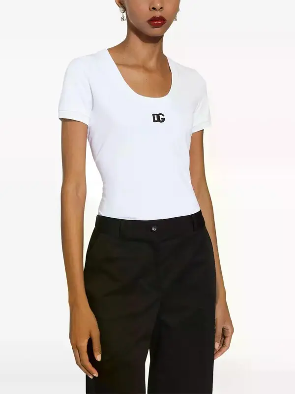 Dolce & Gabbana Logo-embroidered Cotton-blend T-shirt
