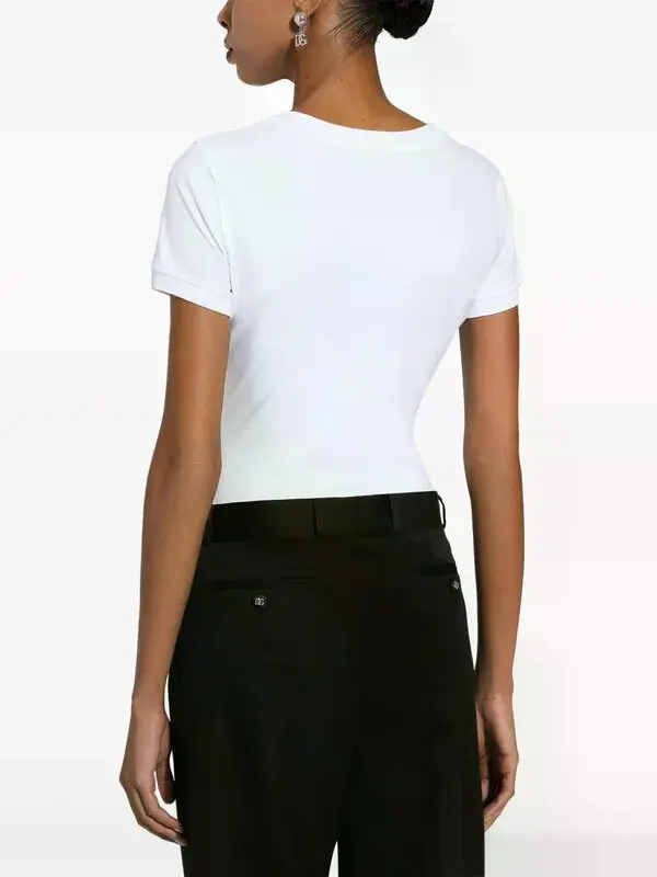 Dolce & Gabbana Logo-embroidered Cotton-blend T-shirt