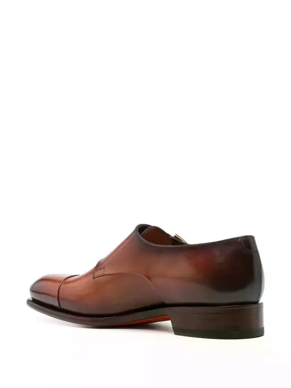 Santoni Polished Leather Double Monk Shoes