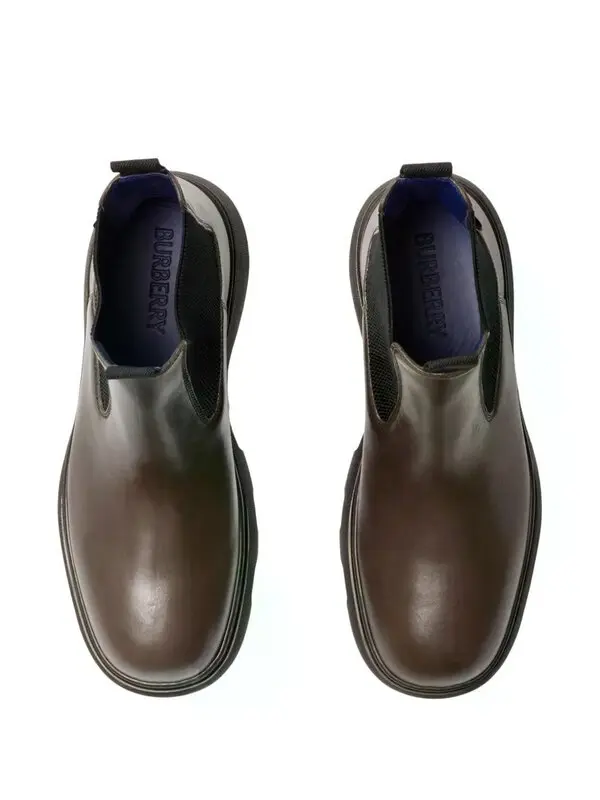 Burberry Panelled Leather Ankle Boots