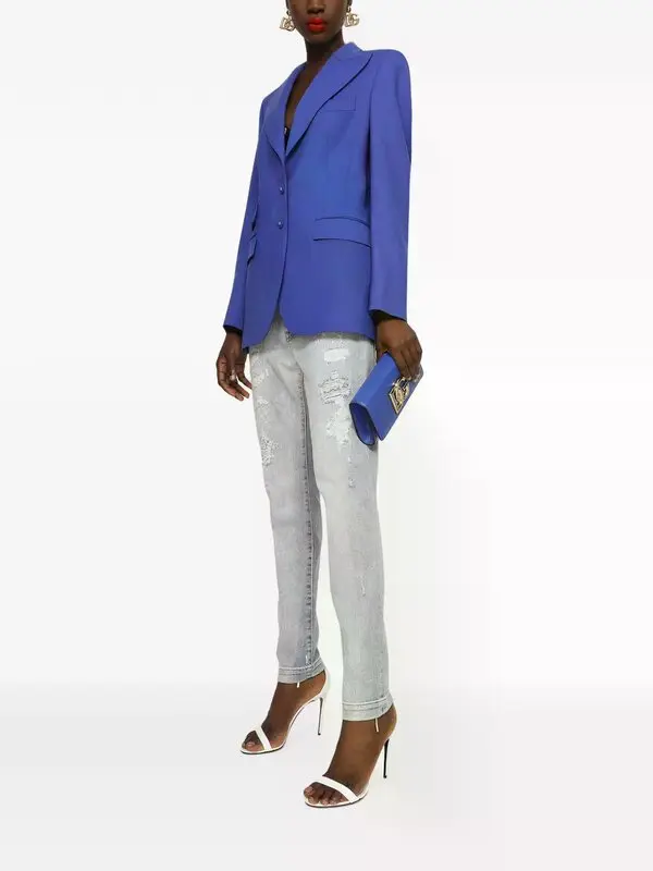 Dolce & Gabbana Single-breasted Wool-blend Blazer - Blue