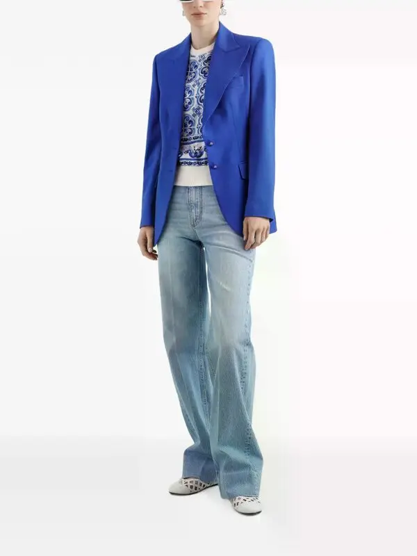 Dolce & Gabbana Single-breasted Wool-blend Blazer - Blue