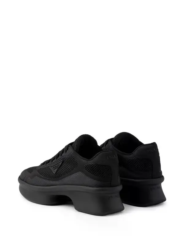 Prada Triangle-logo Sneakers - Black