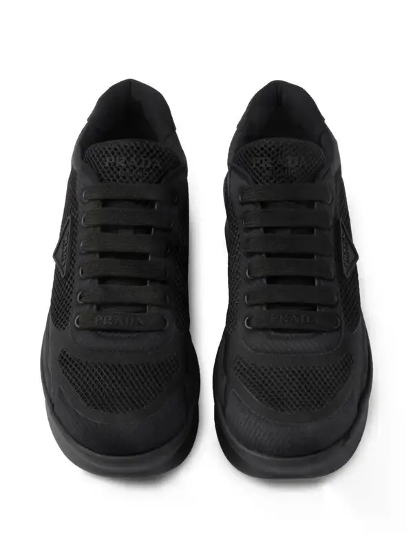 Prada Triangle-logo Sneakers - Black