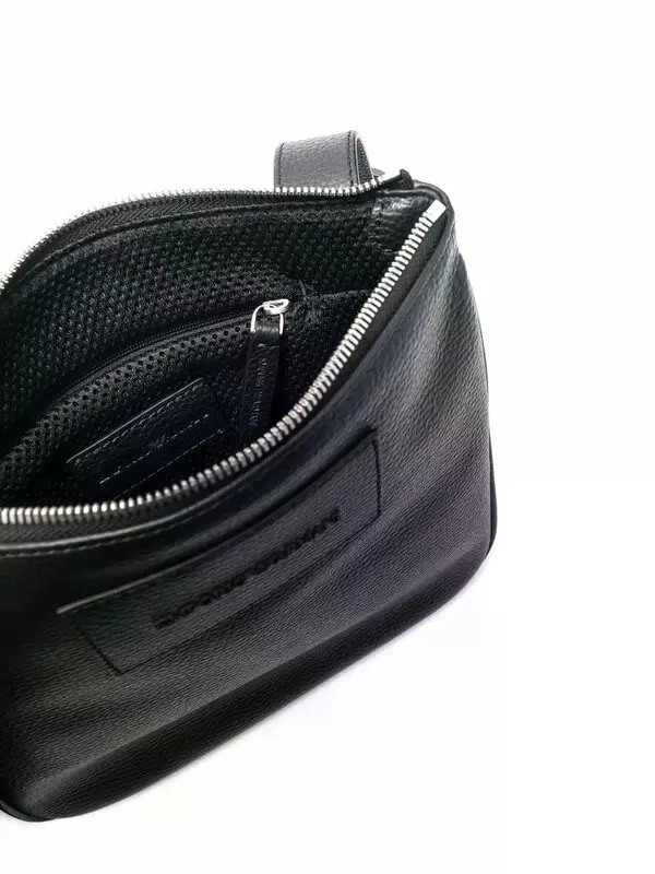 Emporio Armani Logo Embossed Messenger Bag