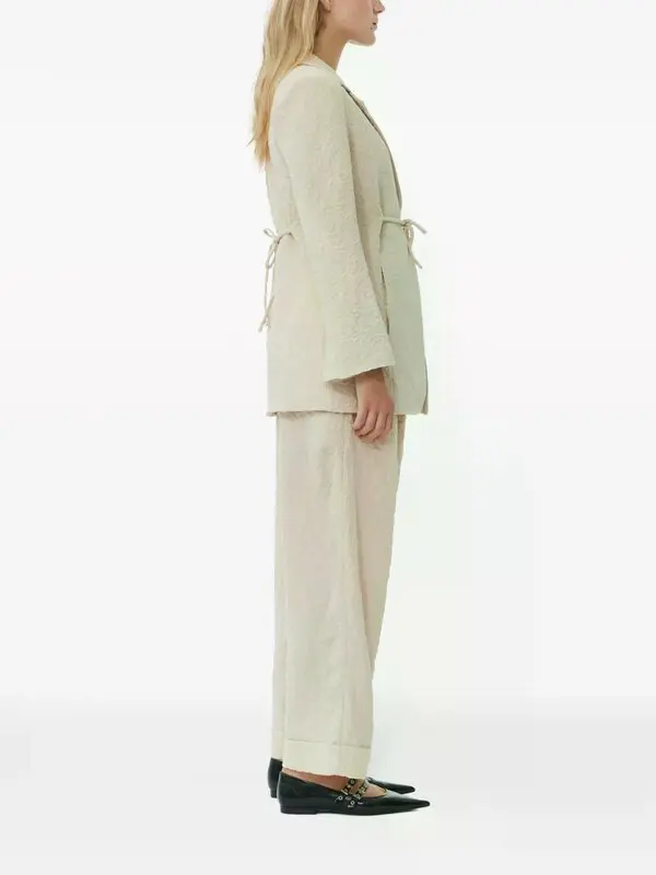 GANNI Tie-fastening Textured Blazer