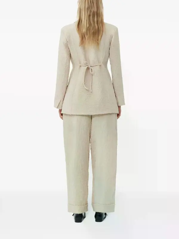 GANNI Tie-fastening Textured Blazer