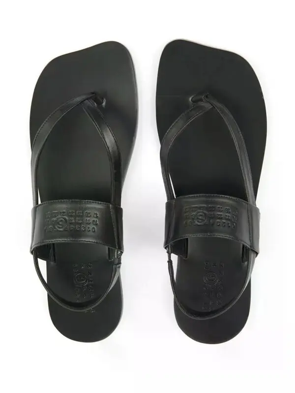 MAISON MARGIELA Leather Logo Debossed Sandals