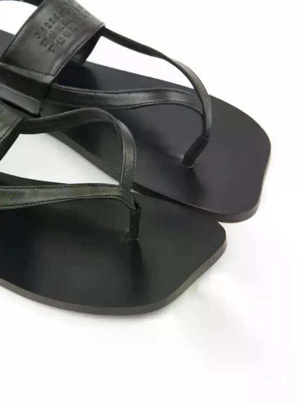MAISON MARGIELA Leather Logo Debossed Sandals