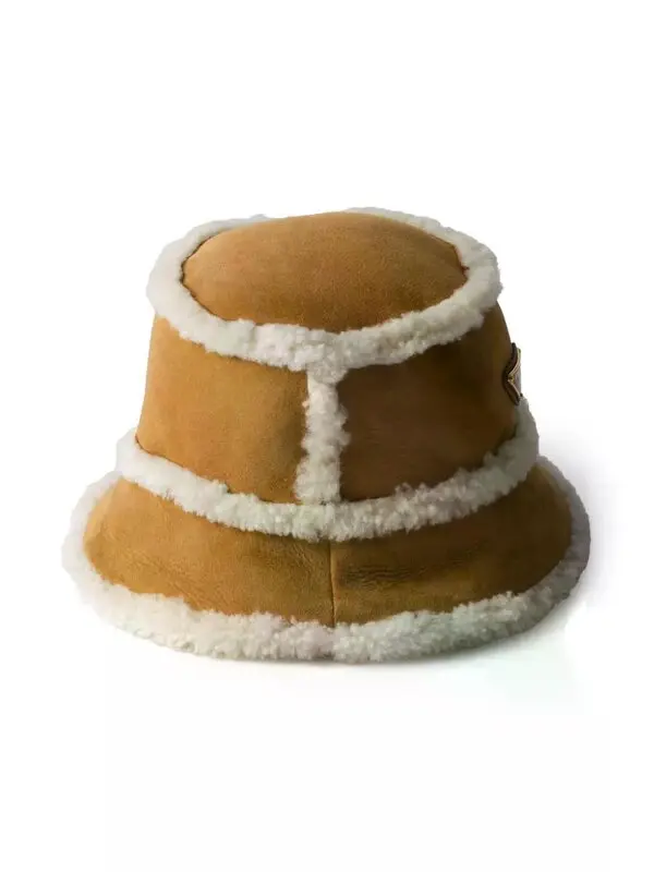 Prada Suede Shearling Bucket Hat