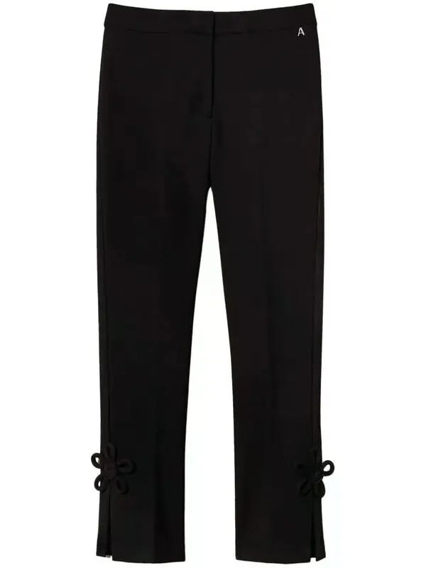 TWINSET Floral Appliqué Cropped Trousers