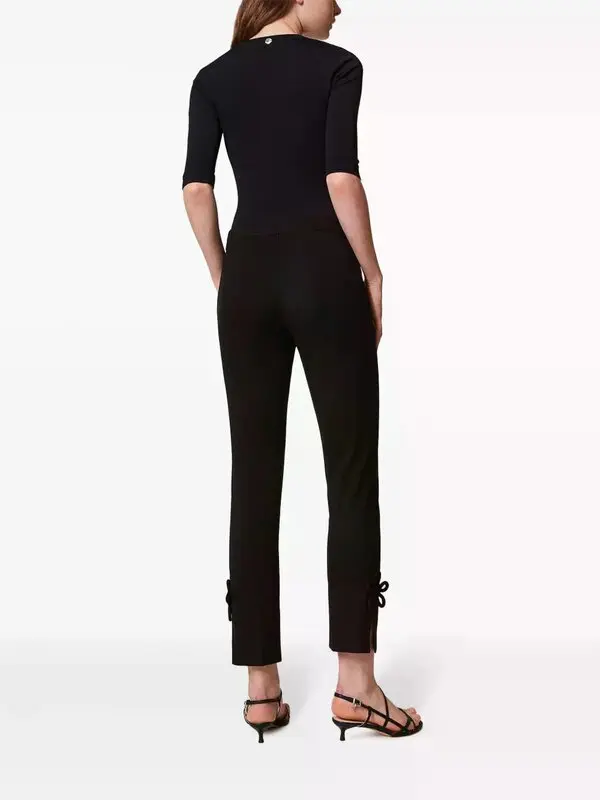 TWINSET Floral Appliqué Cropped Trousers