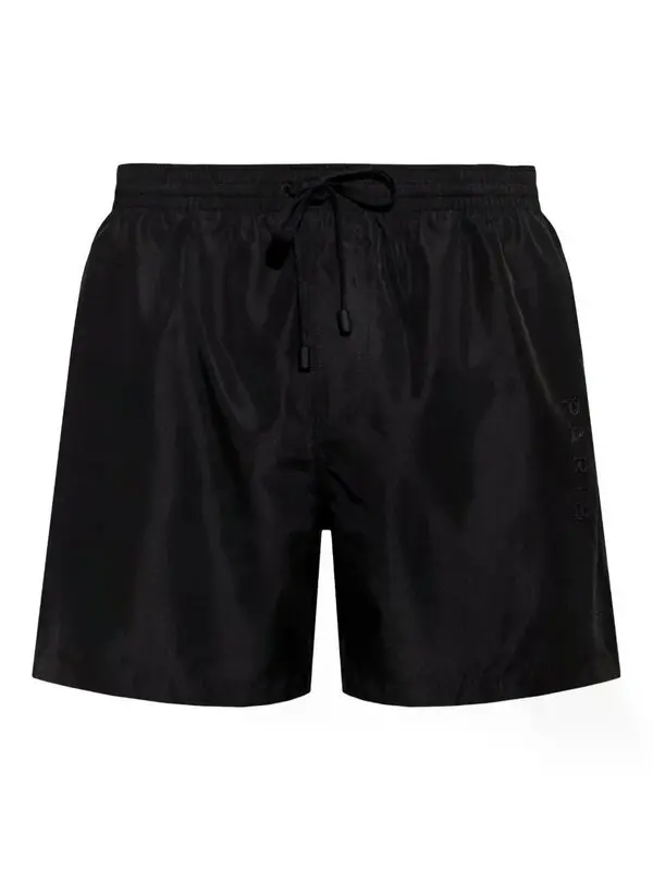 Balmain Logo-appliqué Swim Shorts - Black
