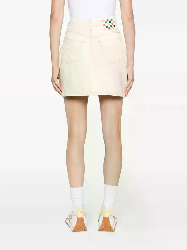 Casablanca Monogram-jacquard Denim A-line Skirt