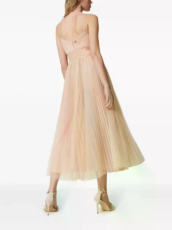 TWINSET Pleated Tulle Midi Dress