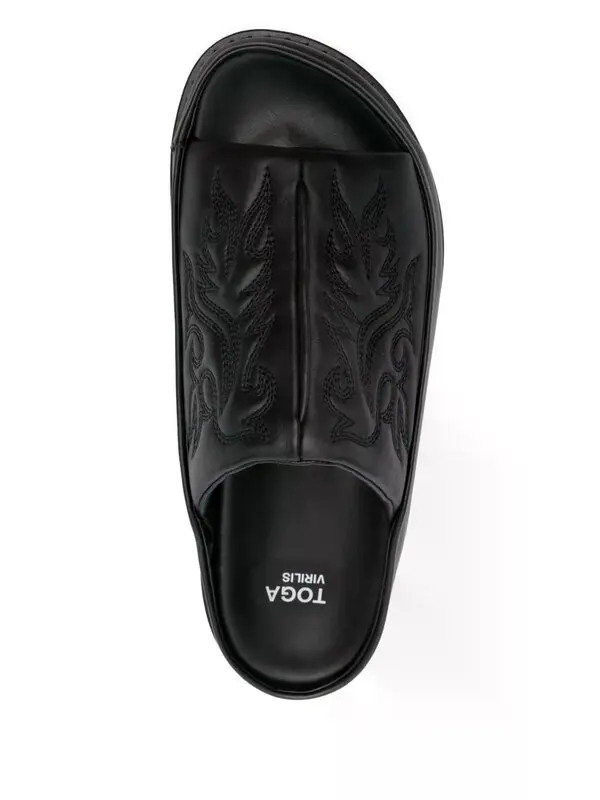 TOGA VIRILIS Embroidered Leather Sandals