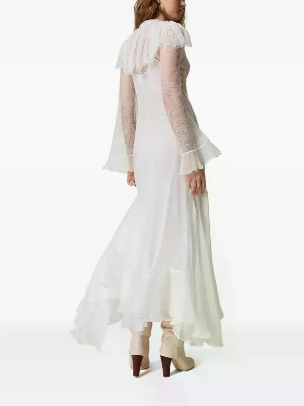 TWINSET Giglio Lace And Silk Maxi Dress