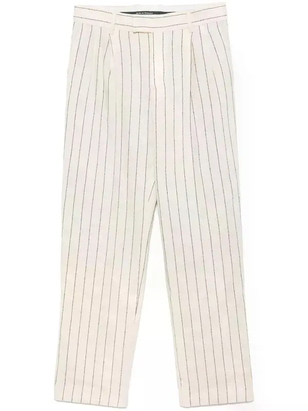 Drole De Monsieur Striped Tailored Trousers - Neutrals