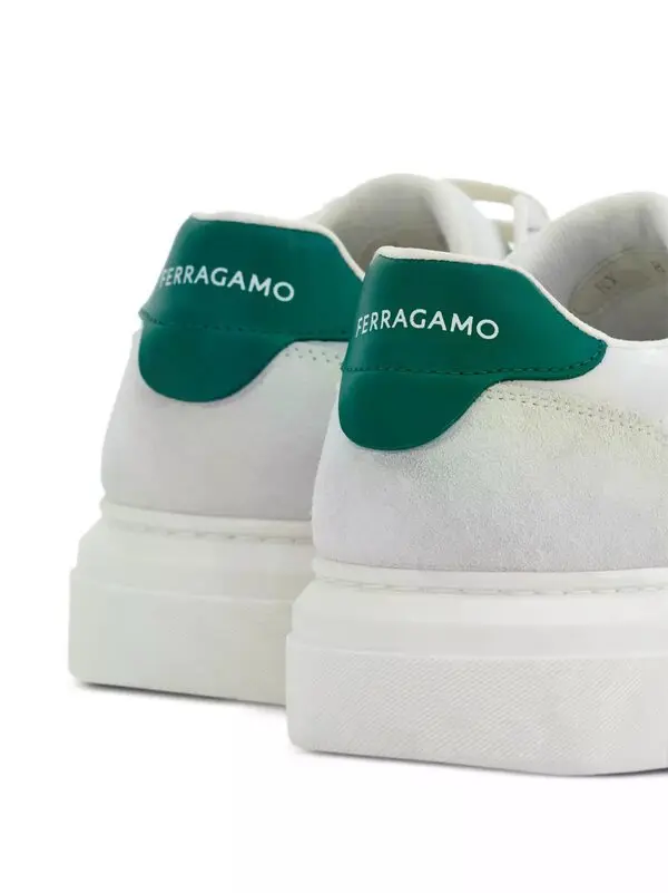 FERRAGAMO Gancini Patch Calfskin Sneakers