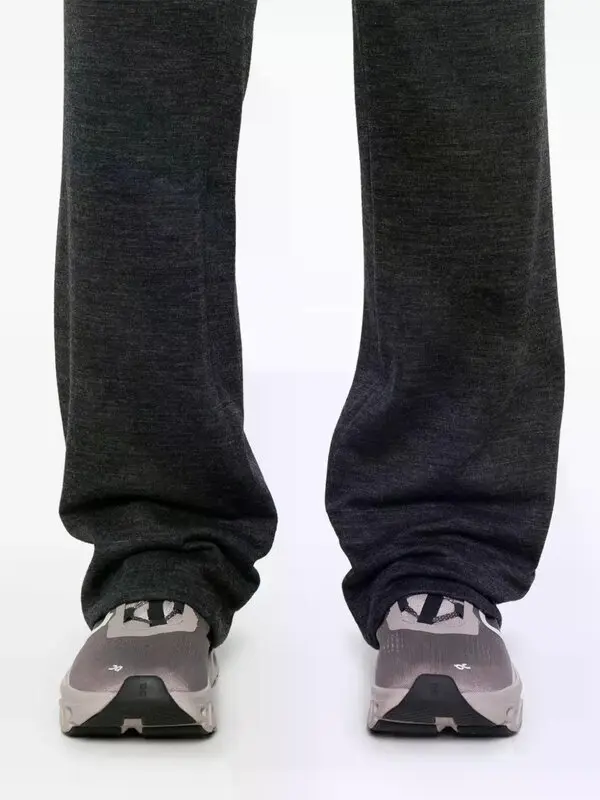 Moncler Dark Virgin Wool Blend Tapered Trousers - Grey
