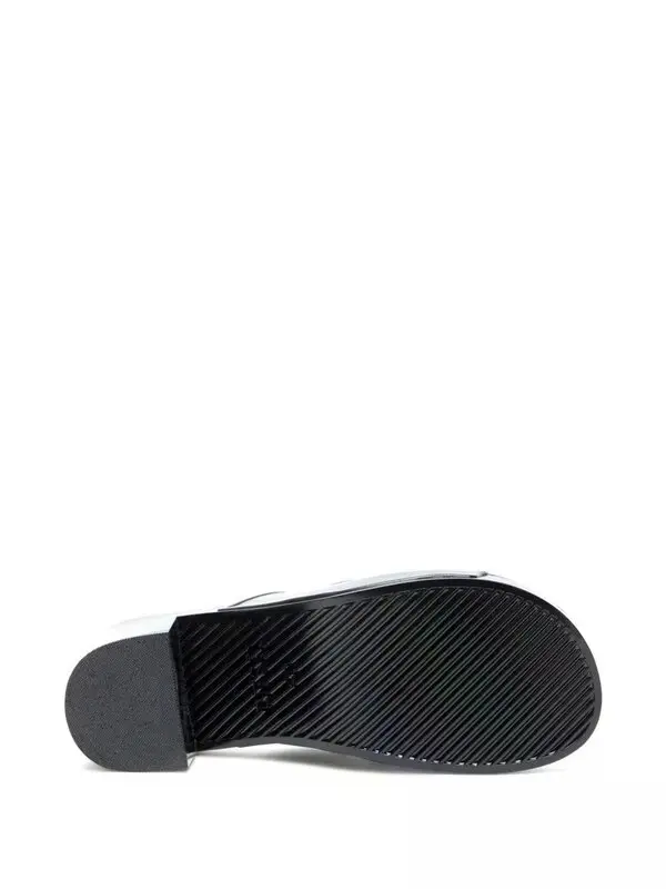 DIESEL® Sa-bonnie Heeled Rubber Slides With Cut-out Logo - Black