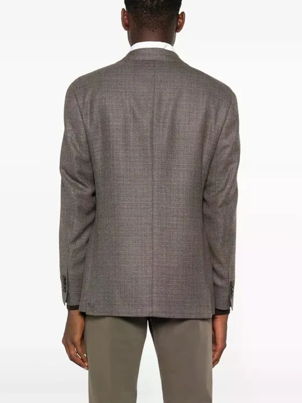 Canali Kei Wool Interlock Blazer - Brown