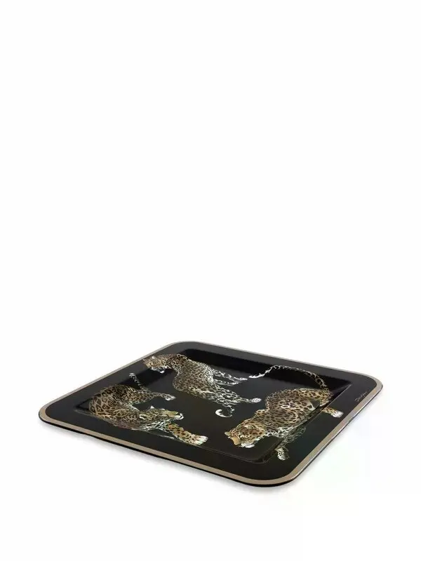 Dolce & Gabbana Medium Leopard-print Wood Tray