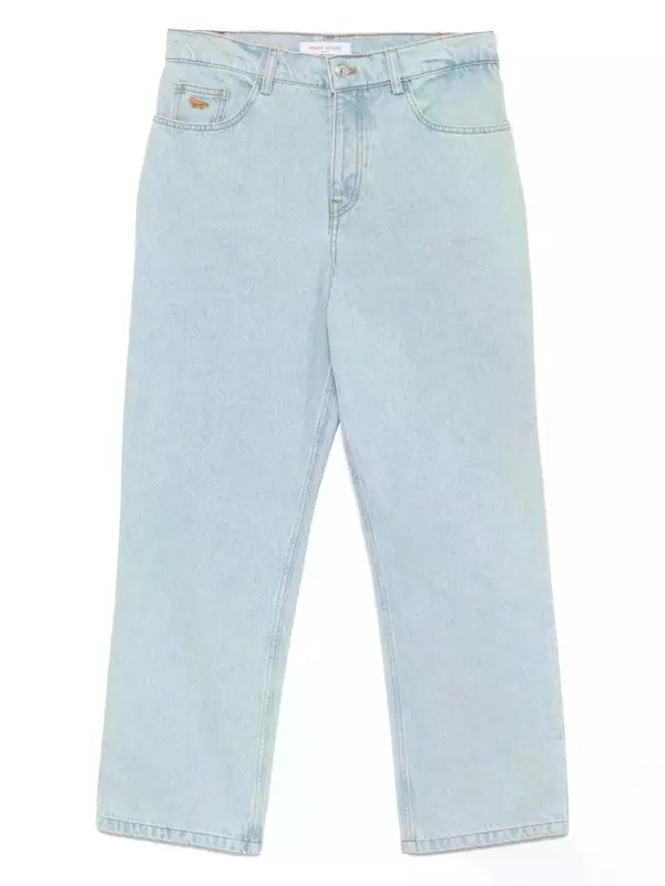 Maison Kitsuné Logo Embroidered Jeans - Blue