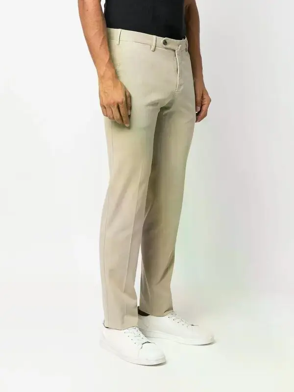 PT TORINO Mid-rise Tapered Chinos - Neutrals