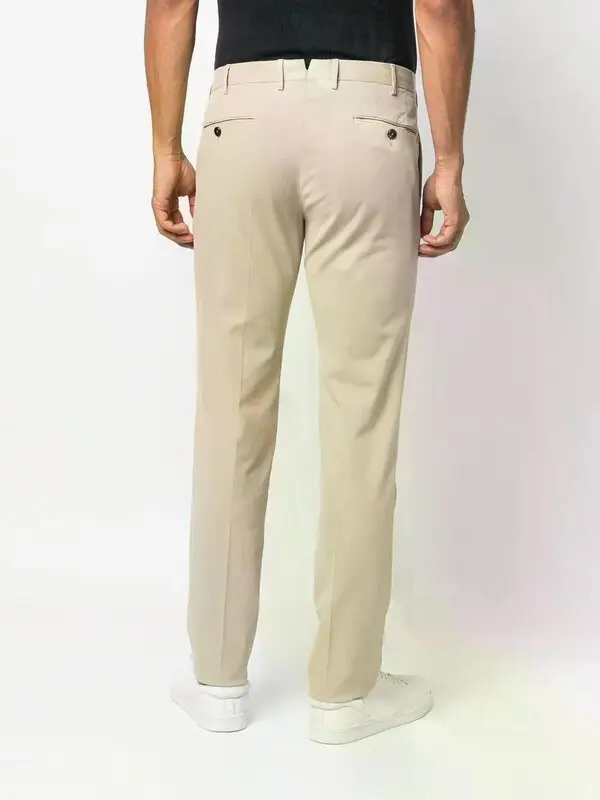 PT TORINO Mid-rise Tapered Chinos - Neutrals