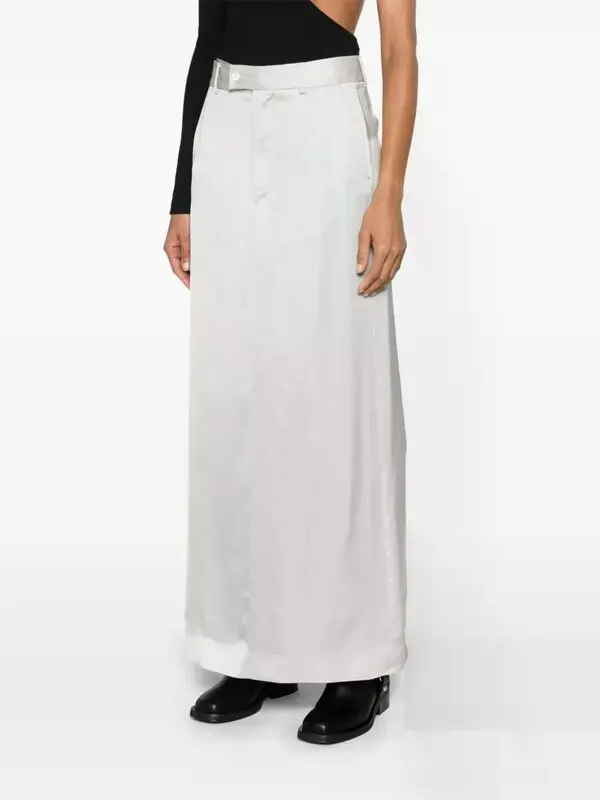MAISON MARGIELA Tailored Satin Wrap Midi Skirt - Silver