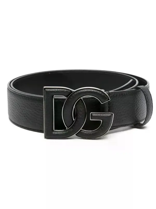 Dolce & Gabbana Logo Buckle Leather Belt