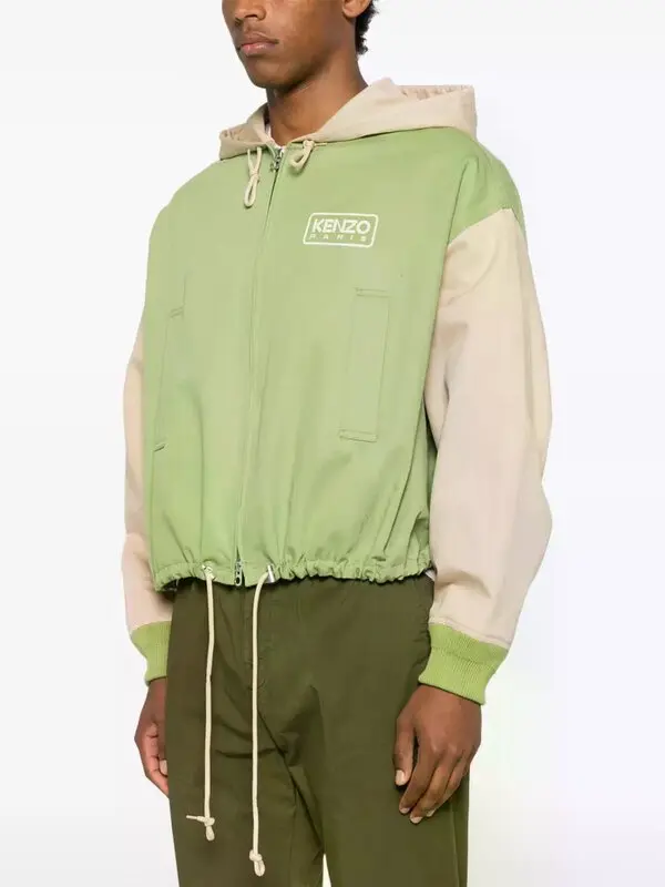 Kenzo Cotton-blend Jacket With Drawstring Hood