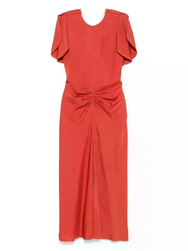 Victoria Beckham Draped Maxi Dress With Contrast Stitching