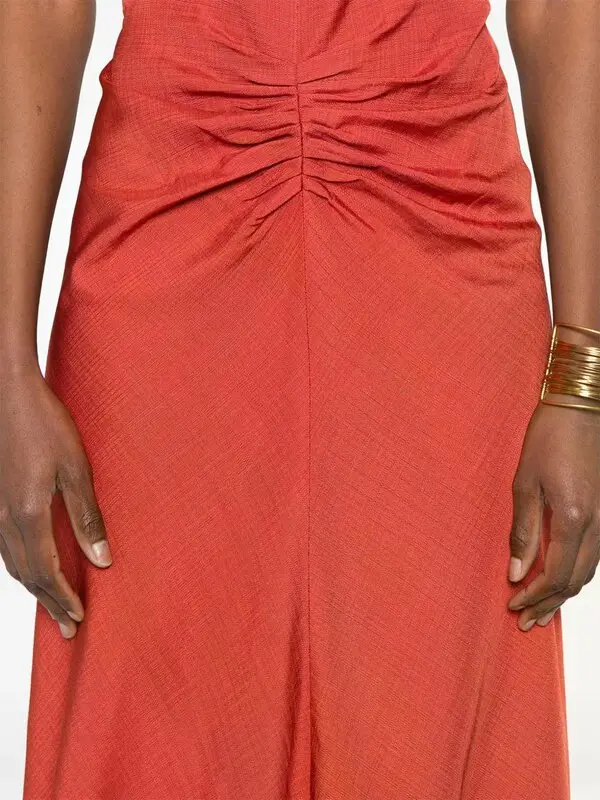 Victoria Beckham Draped Maxi Dress With Contrast Stitching