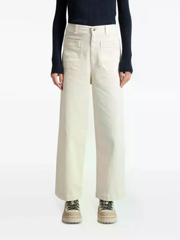 Woolrich Utility Pockets Wide Leg Trousers - Neutrals