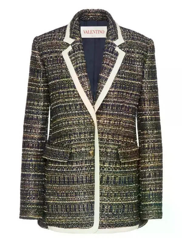 Valentino Garavani Tweed Party Single-breasted Blazer - Blue