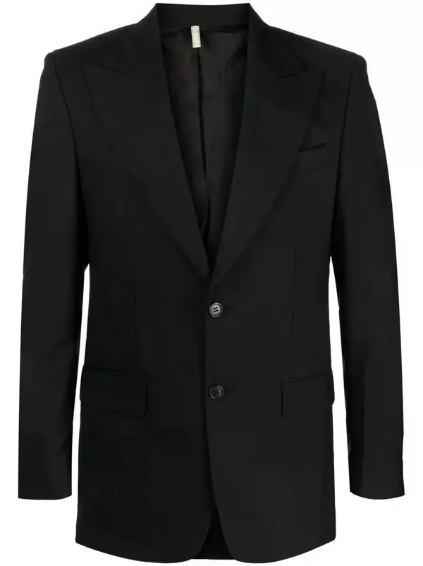 SUNFLOWER Single-breasted Wool Blazer - Black