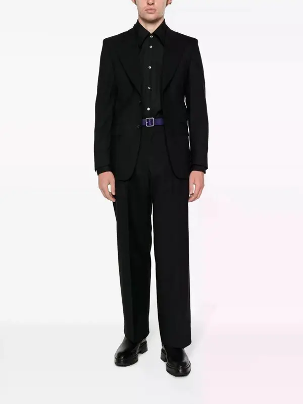 SUNFLOWER Single-breasted Wool Blazer - Black