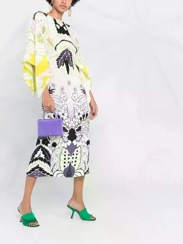 Valentino Garavani Tropical Word Arazzo Kaftan Dress