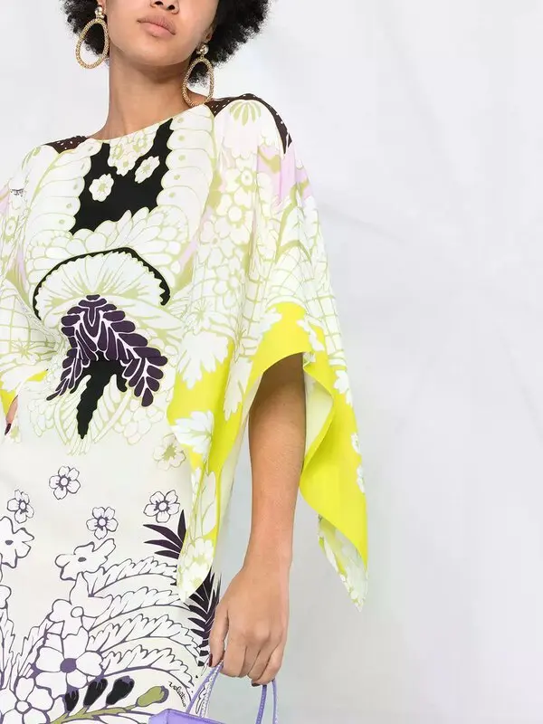 Valentino Garavani Tropical Word Arazzo Kaftan Dress