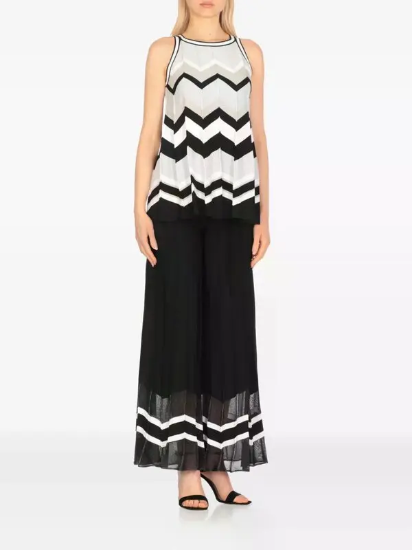 D.exterior Plissé Zigzag Print Tank Top