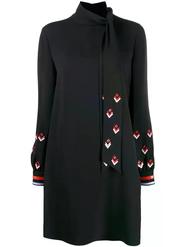 Valentino Garavani Sequin-detail Long-sleeve Dress - Black