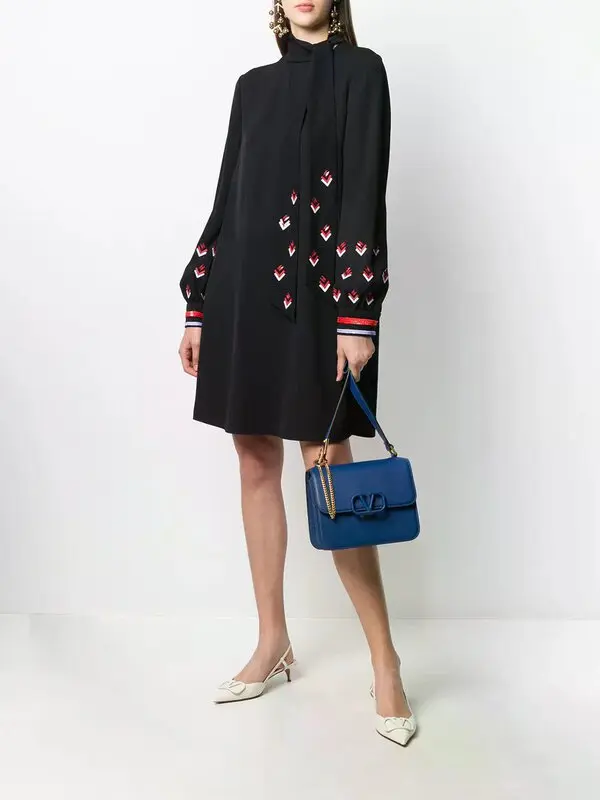 Valentino Garavani Sequin-detail Long-sleeve Dress