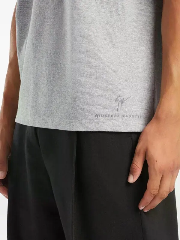 GIUSEPPE ZANOTTI Lr-63 Cotton Polo Shirt - Grey