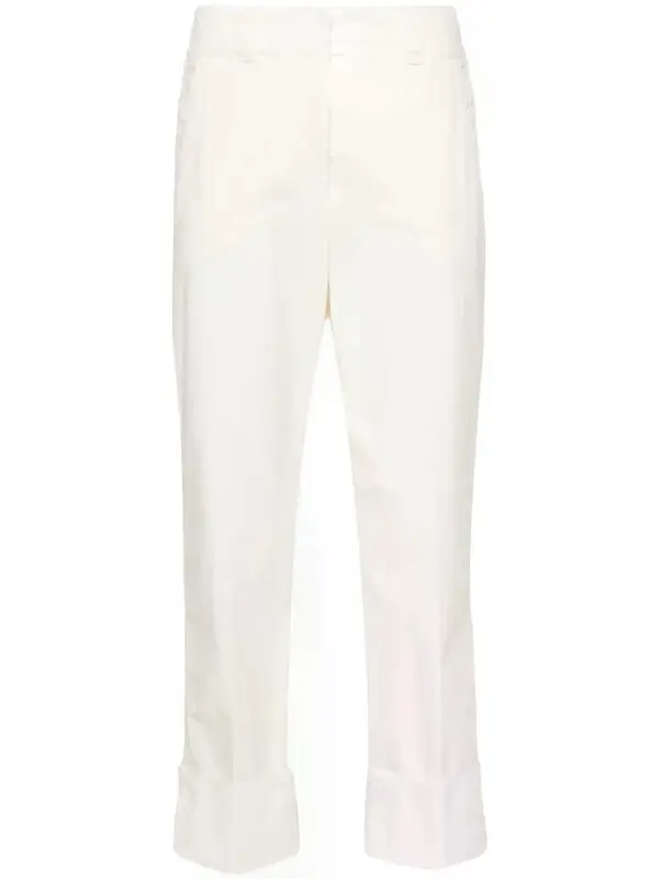 Peserico Cropped Cuffed Cotton-blend Trousers